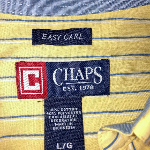 Chaps | Shirts | Mens Chaps Striped Shirt Large Yellow Blue | Poshmark